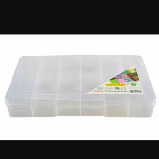 Jual STORAGE BOX ( KOTAK PERKAKAS ) REIKO 1418 (18 SEKAT) GREEN LEAF ...
