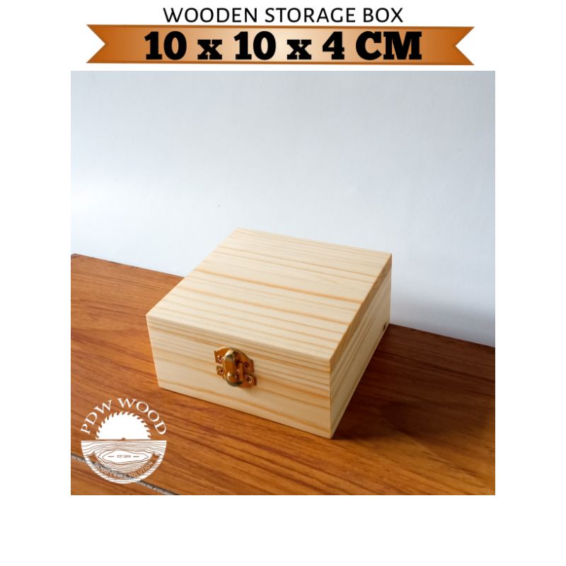 Jual Kotak kayu 10x10x4 cm Storage wooden box kotak perhiasan kotak ...