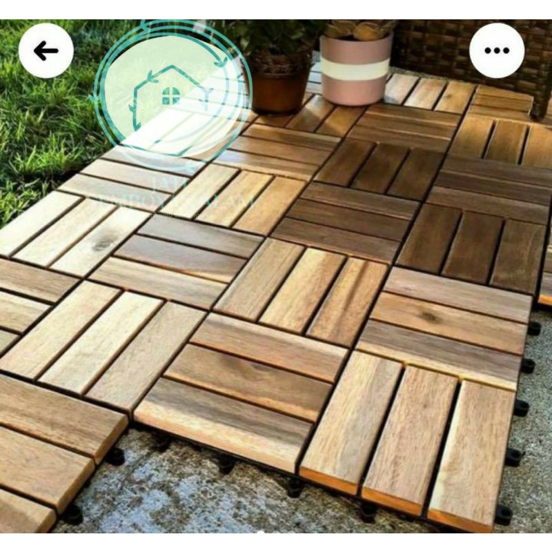 Jual *TERMURAH* LANTAI KAYU JATI UBIN KAYU JATI OUTDOOR DECKING TILE ...