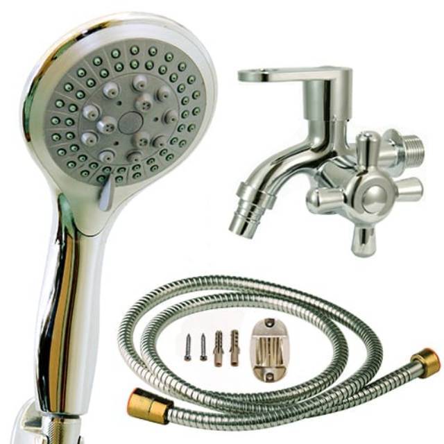 Jual Paket Kran shower dobel ukuran Super besar Hand shower ukuran ...