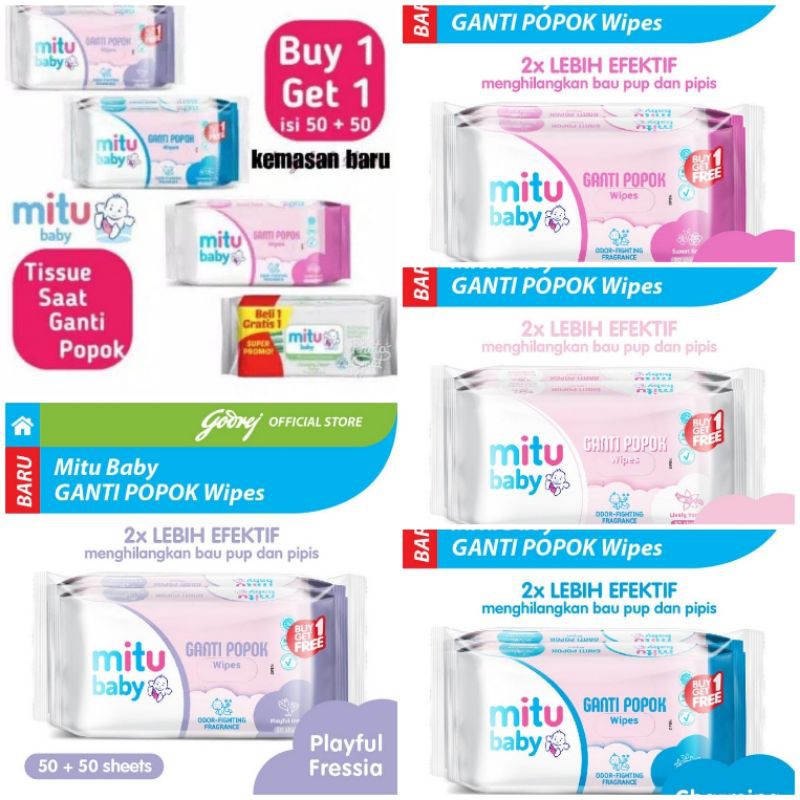 Jual Mitu Baby Tisu Basah 50+50 sheets | Shopee Indonesia