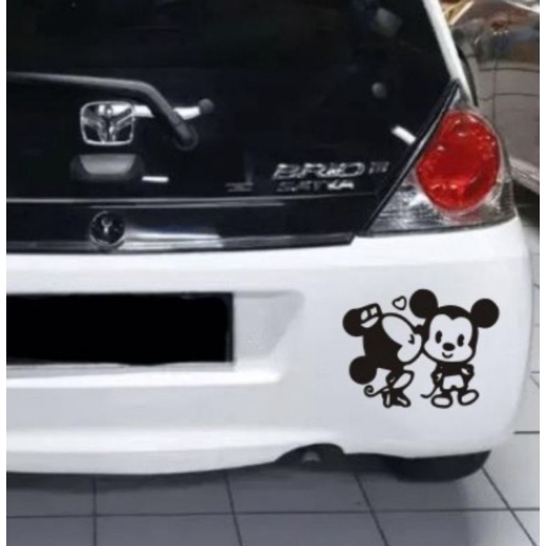 Jual STIKER MOBIL STICKER CUTTING MINIE MICKY MOUSE BUAT BAMPER MOBIL ...