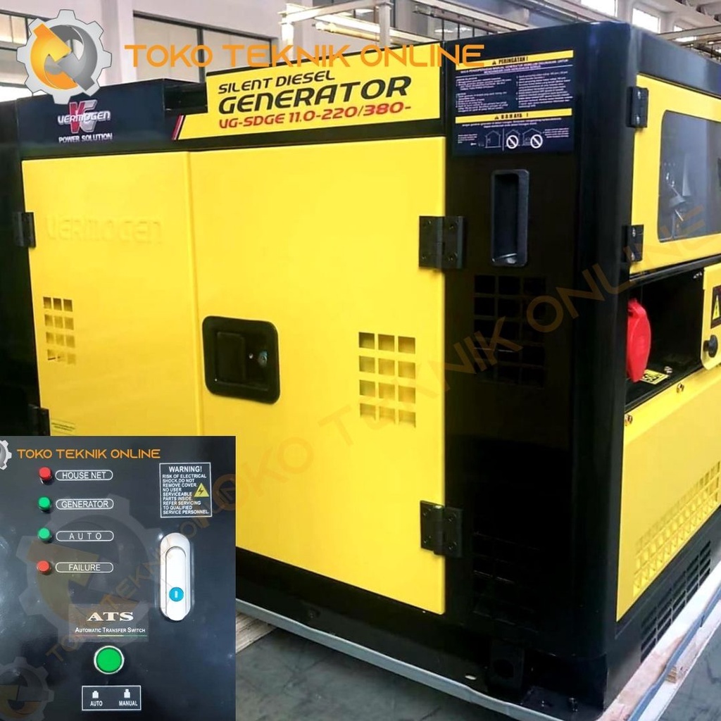 Jual SILENT DIESEL GENERATOR / GENSET - 11 KW PAKET ATS PANEL 3 PHASE ...