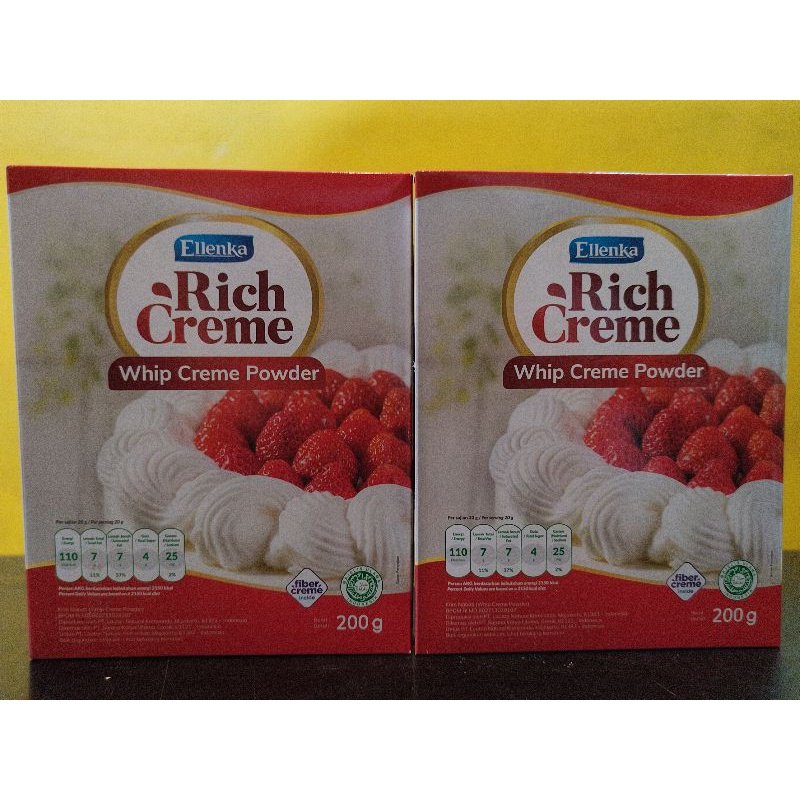 Jual Whip Cream Bubuk Rich Creme by Fiber Creme - 200g | Shopee Indonesia
