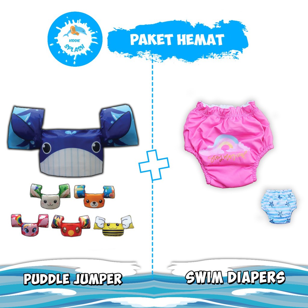 Jual Paket Hemat Pelampung Puddle Jumper + Diaper Renang | Popok Renang ...
