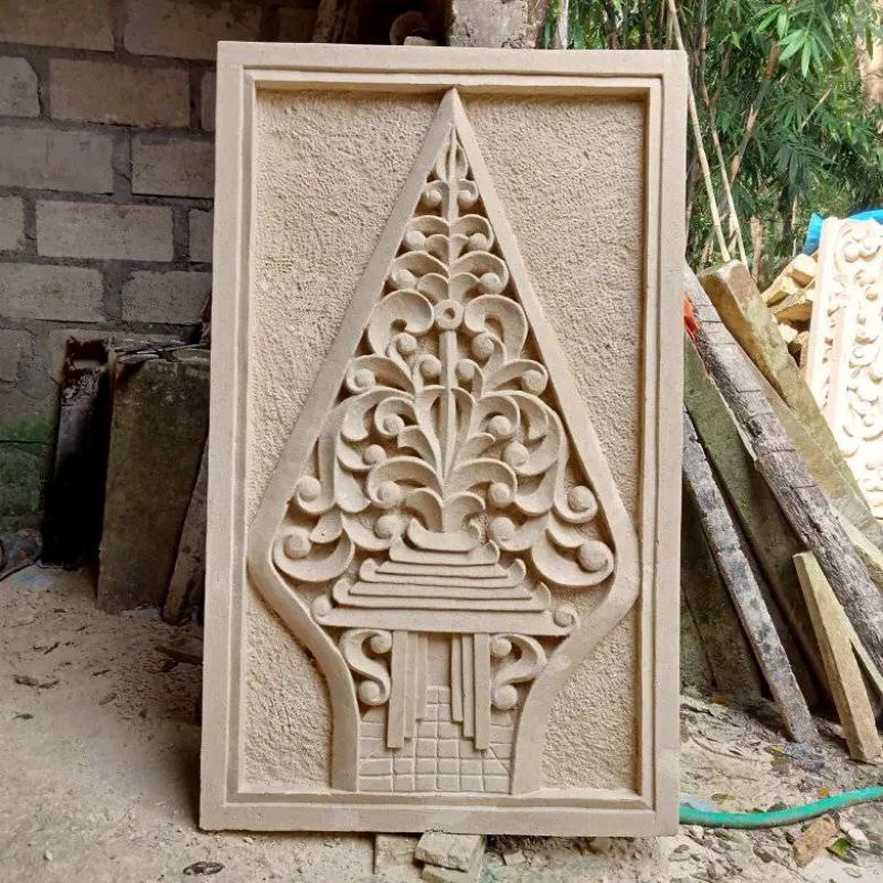 Jual ukiran hiasan dinding kayon gunungan motif simple 50x100x5,5cm ...