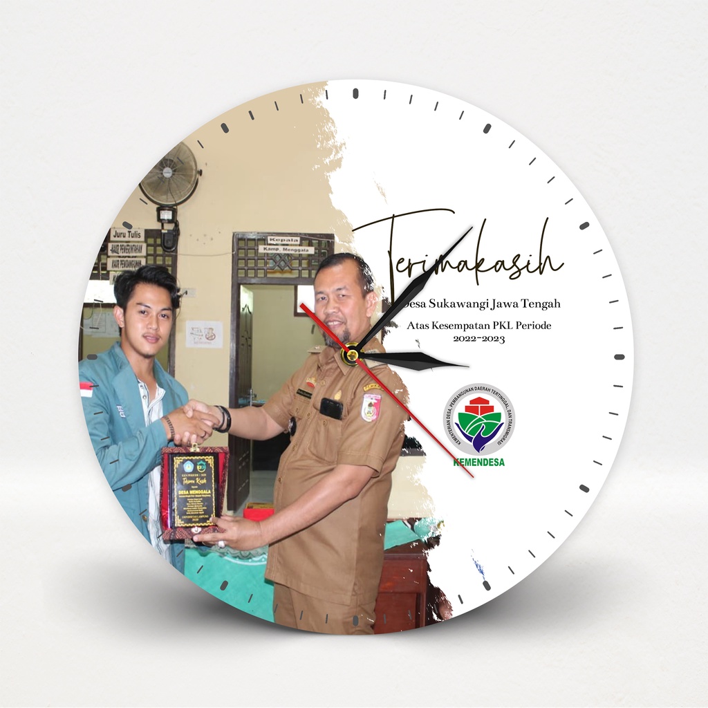 Jual Jam Dinding Hadiah PKL Custom Kenang Kenangan Instansi Cinderamata ...
