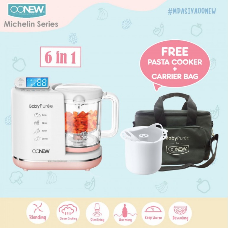 Jual OONew Micheline Series Baby Food Processor 6 in 1 - Pink Salmon ...
