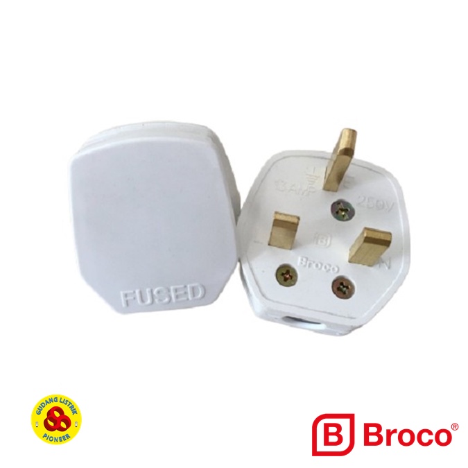 Jual Broco Steker AC 7110 Putih Plug 3Pin 13Amp New Gee | Shopee Indonesia