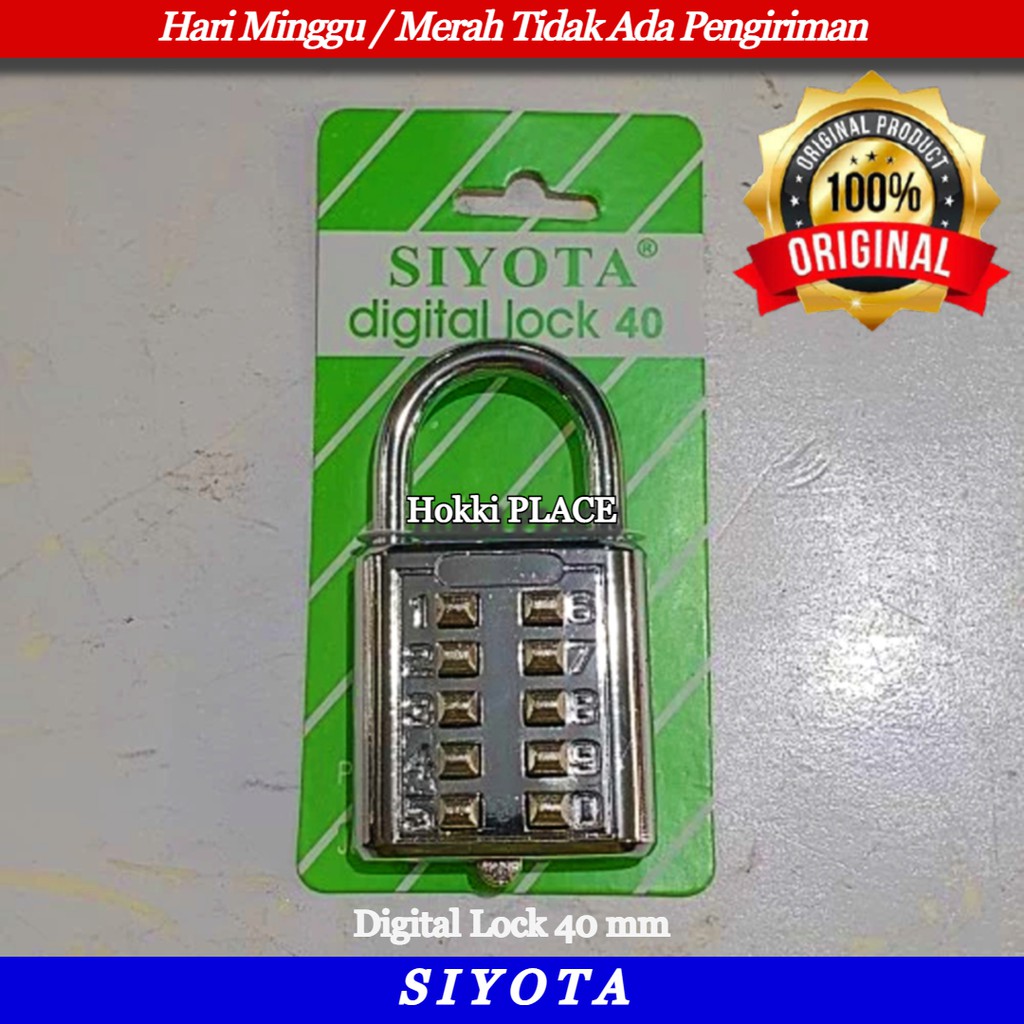 Jual GEMBOK DIGITAL SIYOTA UKURAN 30 MM & 40 MM GEMBOK NOMOR PIN ...