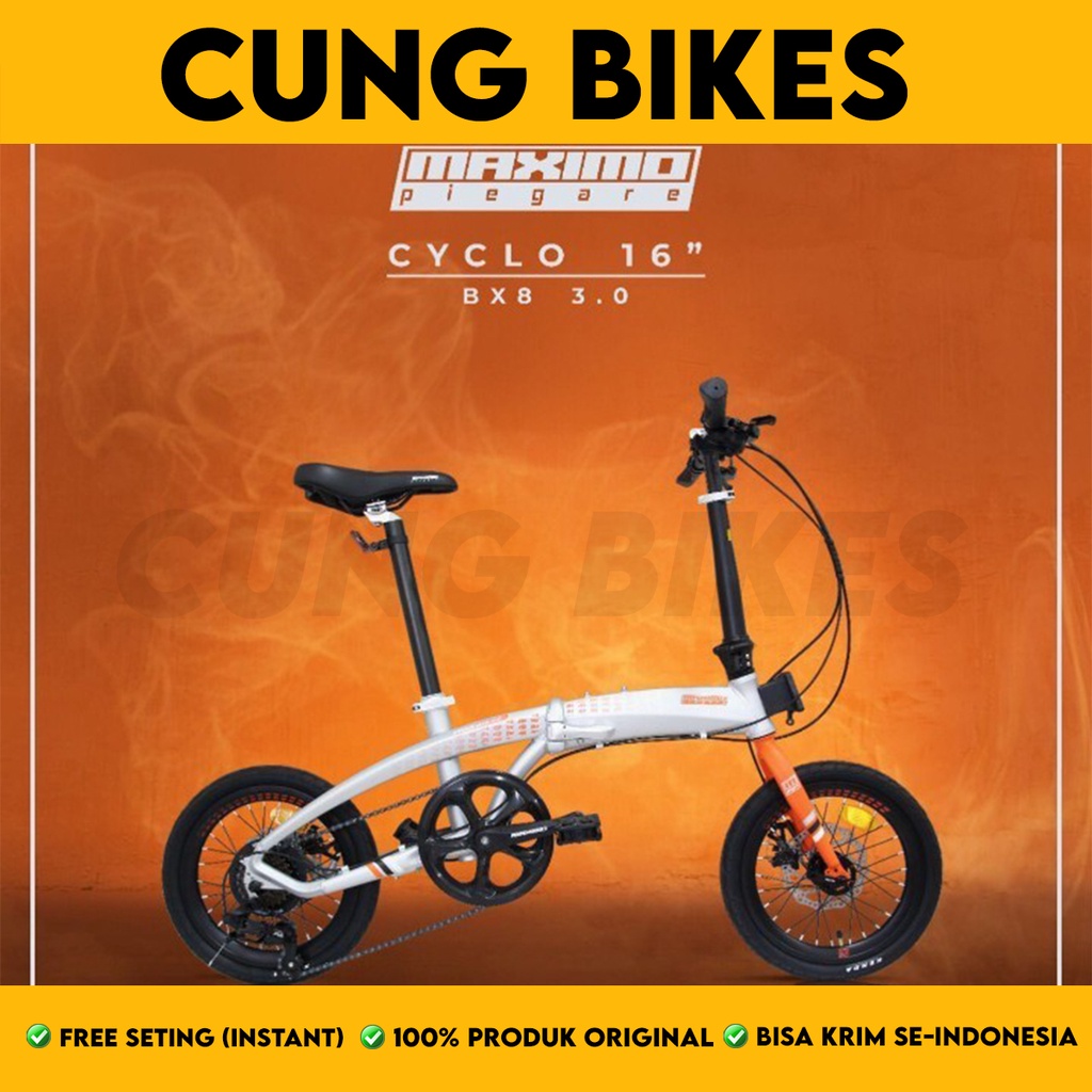 Jual Sepeda Lipat 16 20 Inch Folding bike MAXIMO PIEGARE CYCLO BX8 3.0 8 speed frame alloy ...