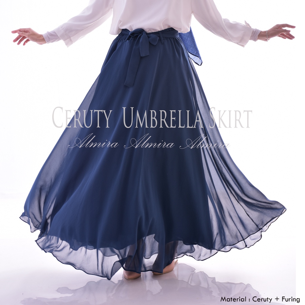 Jual Rok Sifon Panjang Model Payung Lebar Chiffon Ceruty Umbrella Skirt ...