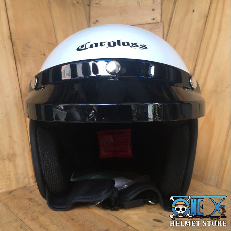 Jual Helm Clasik Bogo Cargloss Putih Original | Shopee Indonesia