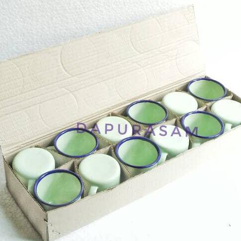 Jual (HARGA 1 GELAS) Gelas Mug cangkir enamel bribik seng blek jadul ...