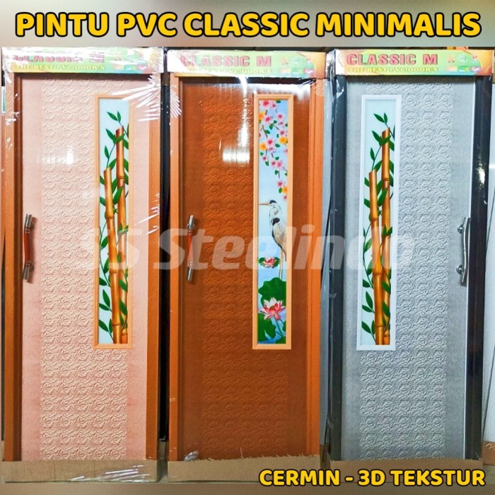 Jual PINTU WC KAMAR MANDI PVC CLASSIC DOOR MINIMALIS 3D TEXTURE (CERMIN ...