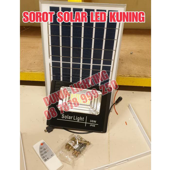 Jual Lampu Sorot Solar Led 30W Kuning Flood Light Tenaga Surya 30Watt ...