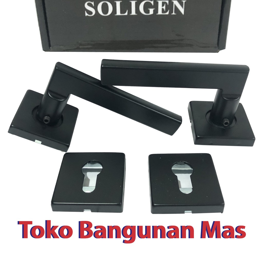 Jual Handle pintu Pisah Soligen Black Miimalis / Handle pintu Hotel ...