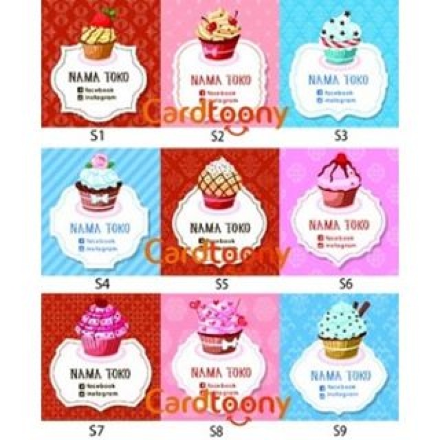 Jual Sticker / stiker label nama toko kue makanan manis cupcake ...