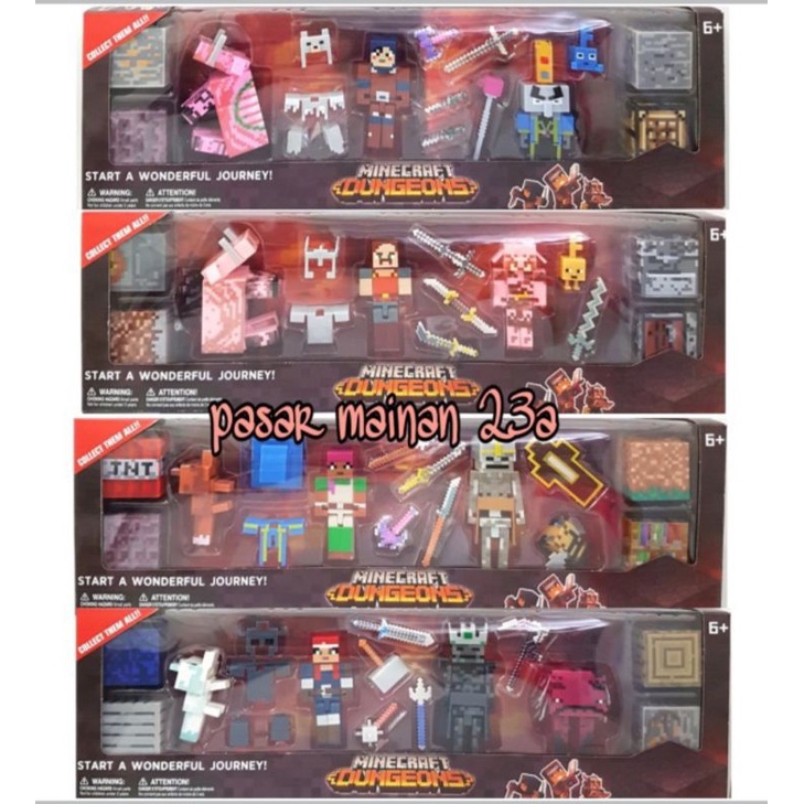 Jual Mainan Figure Minecraft Dungeos Set 4 karakter Miniatur hiasan ...