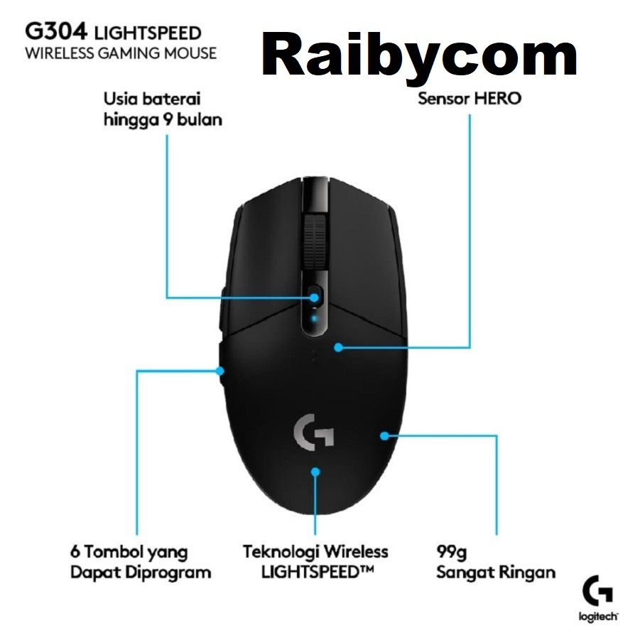 Jual Logitech G304 Lightspeed Wireless Mouse Gaming Logi Tech G 304 ...