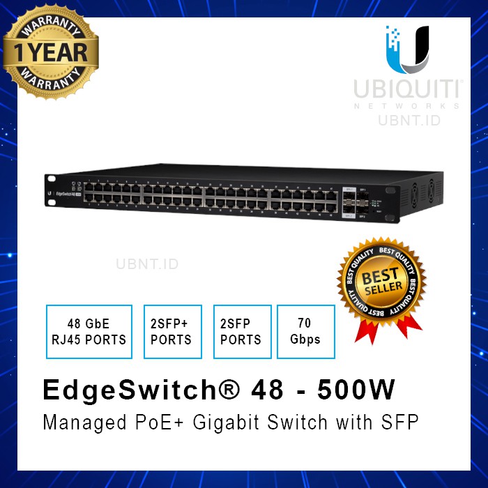 Jual Ubiquiti Edge Switch 48 Port POE 500 Watt ES-48-500W | Shopee Indonesia