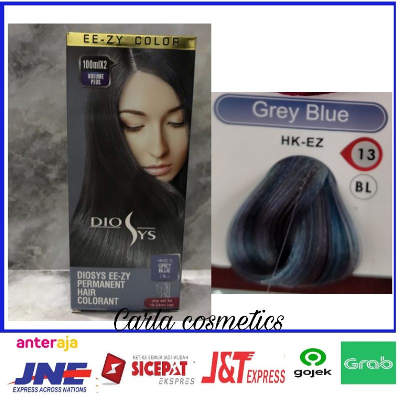 Jual cat rambut diosys warna Grey Blue hair color diosys set 100ml ...