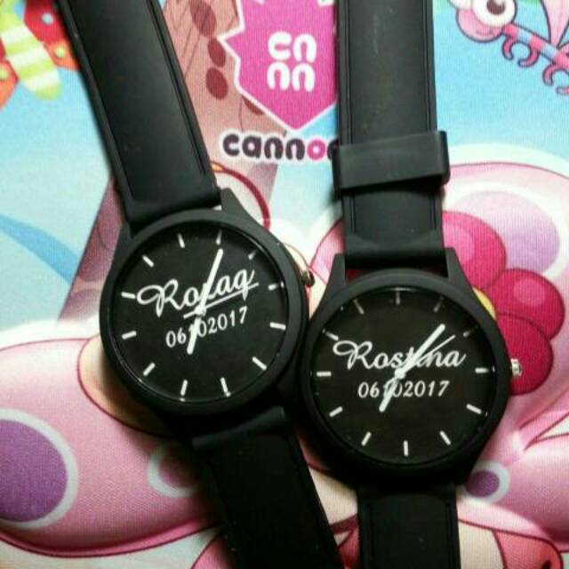 Jual Jam tangan couple custom bisa pakai nama dan foto pasangan keren ...
