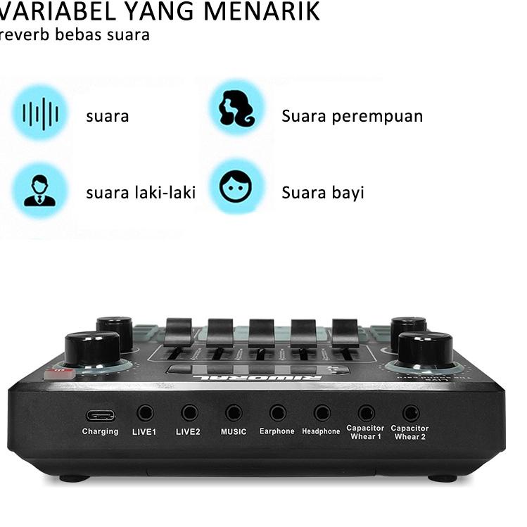 Jual KODE8e8Ds--RIWORAL Soundcard V9 Bluetooth Audio USB External Sound ...