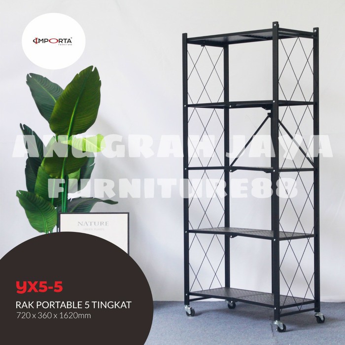 Jual Rak besi lipat serbaguna / rak susun lipat besi portable beroda ...