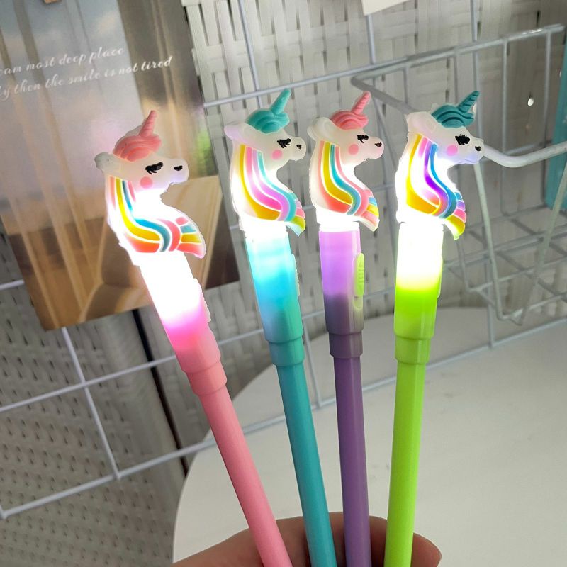 Jual pen LED unciron HEAD RAINBOW pulpen LED unicorn pernak pernik ...