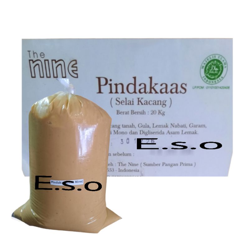 Jual Selai kacang Pindakaas The Nine 1kg repck - pindekas peanut butter ...