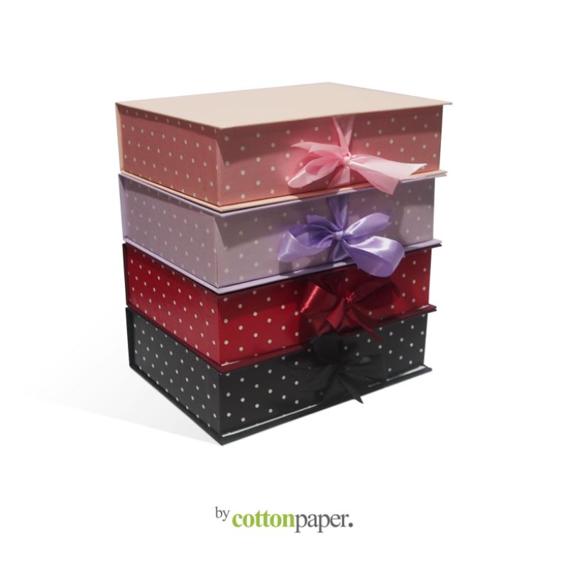 Jual Kotak Kado Motif Polkadot / Kotak Kado / Gift Box / Harbox / Box ...
