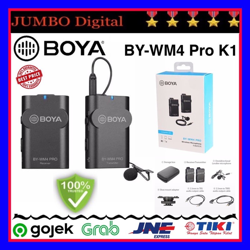 Jual MIC BOYA BY-WM4 PRO K1 Wireless CLIP ON Microphone Camera Kamera dan Smartphone HP Boya wm4 ...