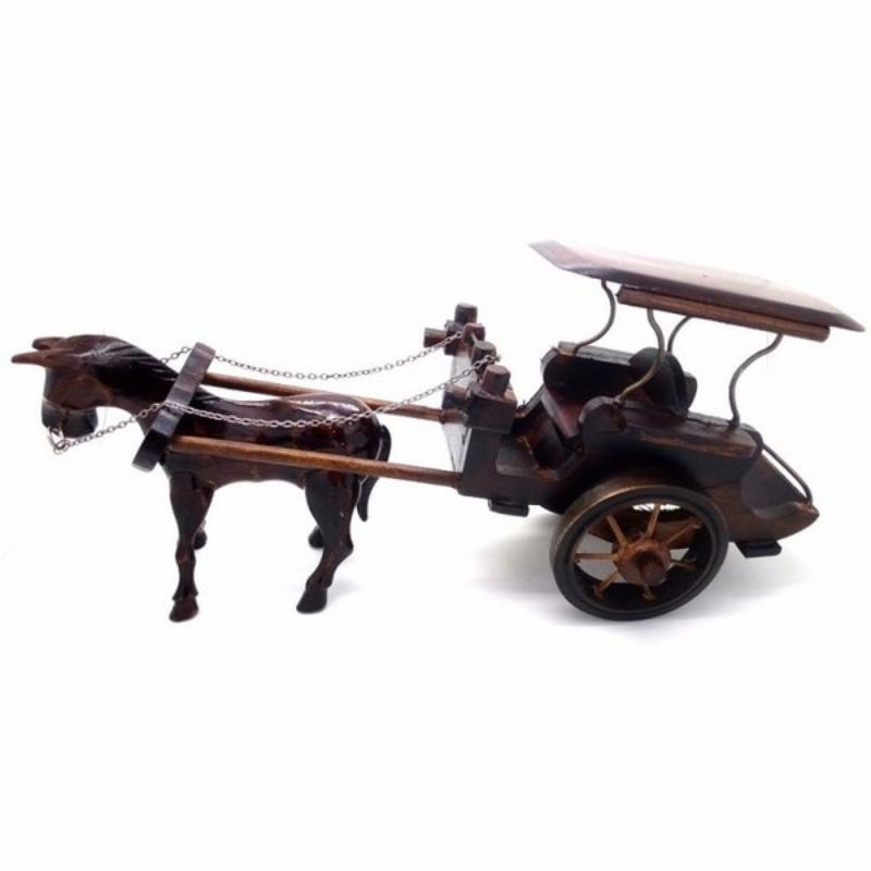 Jual Miniatur delman andong dari kayu untuk hiasan rumah | Shopee Indonesia