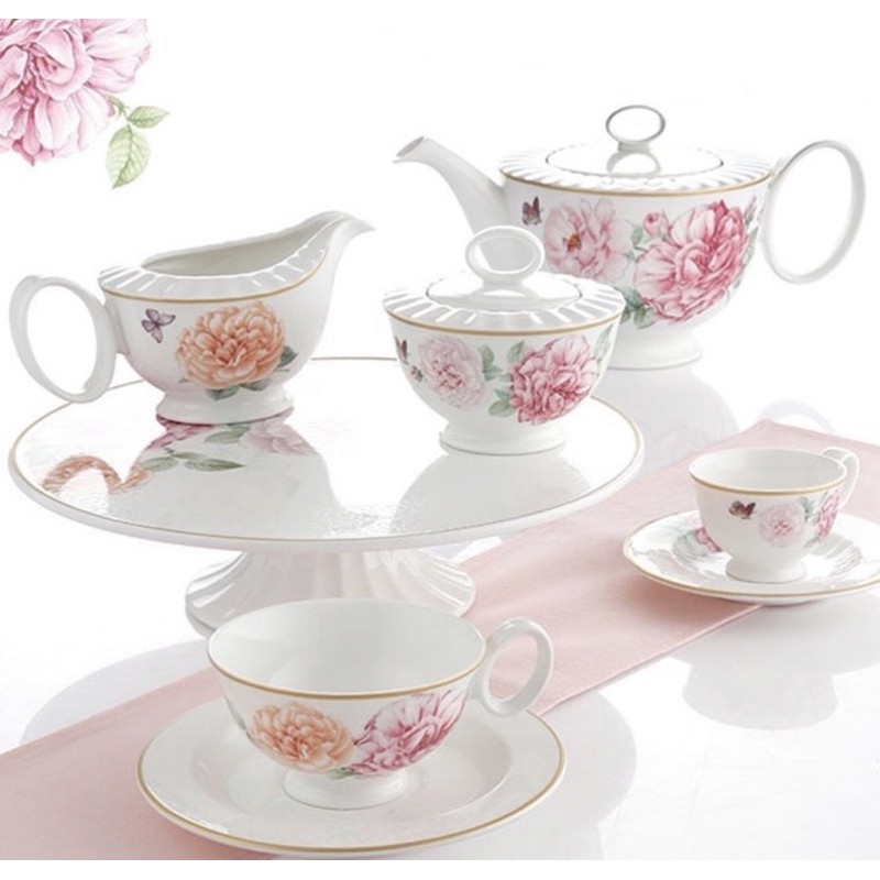 Jual Saint James Loren white Teapot Sugar Pot Creamer Porcelain Teko ...