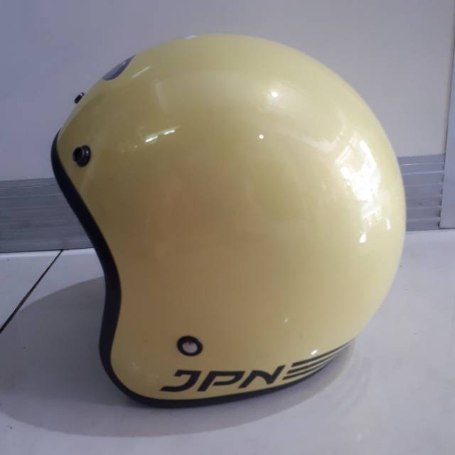 Jual HELM RETRO JPN (WARNA KUNING) + KACA BIASA (KACA BELUM DIPASANG ...