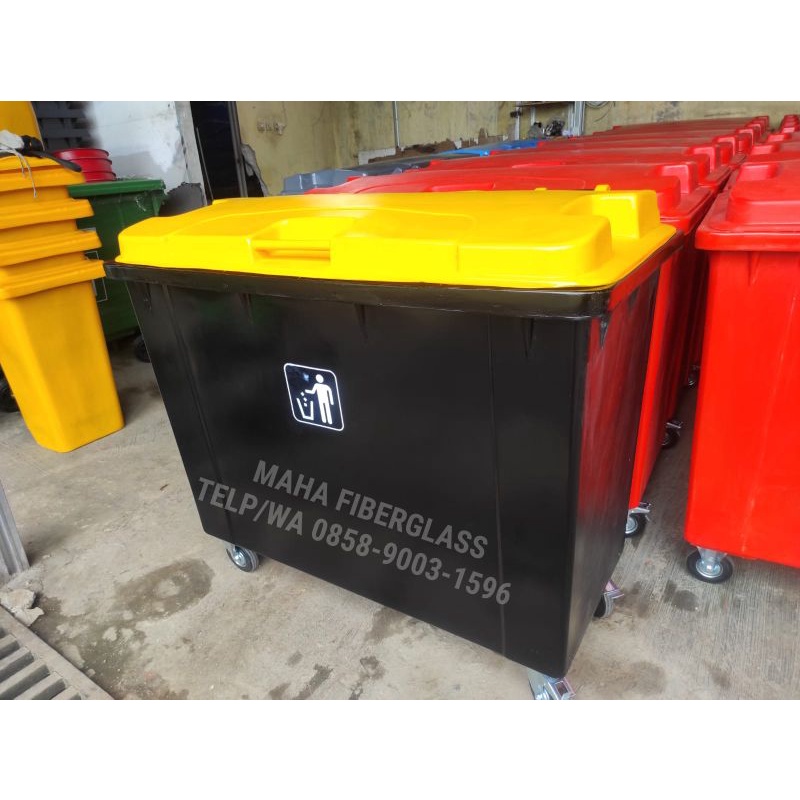 Jual TEMPAT SAMPAH BESAR/BAK SAMPAH BESAR 660 LITER KOMBINASI WARNA | Shopee Indonesia