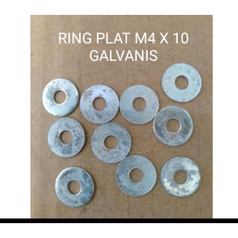 Jual 10 PCS RING PLAT GALVANIS M4 X 10 / RING BAUT GALVAINS M4 X10 ...