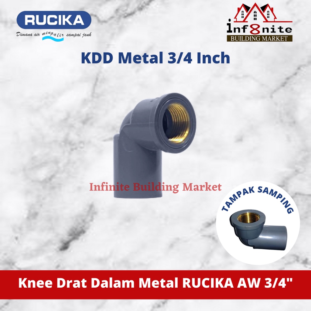 Jual Keni Drat Dalam AW 3/4" RUCIKA Kuningan KDD Metal Knee L Faucet Elbow | Shopee Indonesia