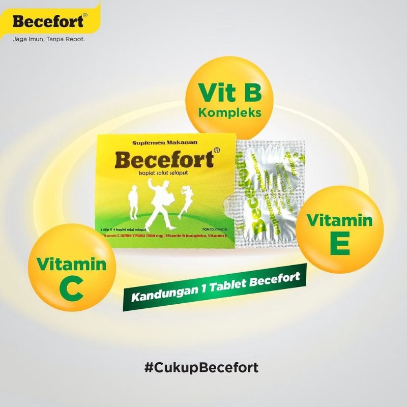Jual Becefort Vitamin harga 1 strip - Vitamin C , B dan E | Shopee ...