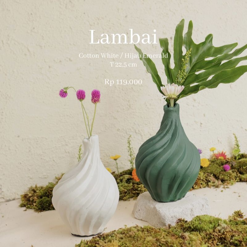 Jual Lambai - Vas Handmade - aesthetic Vases - Vas bunga estetik ...