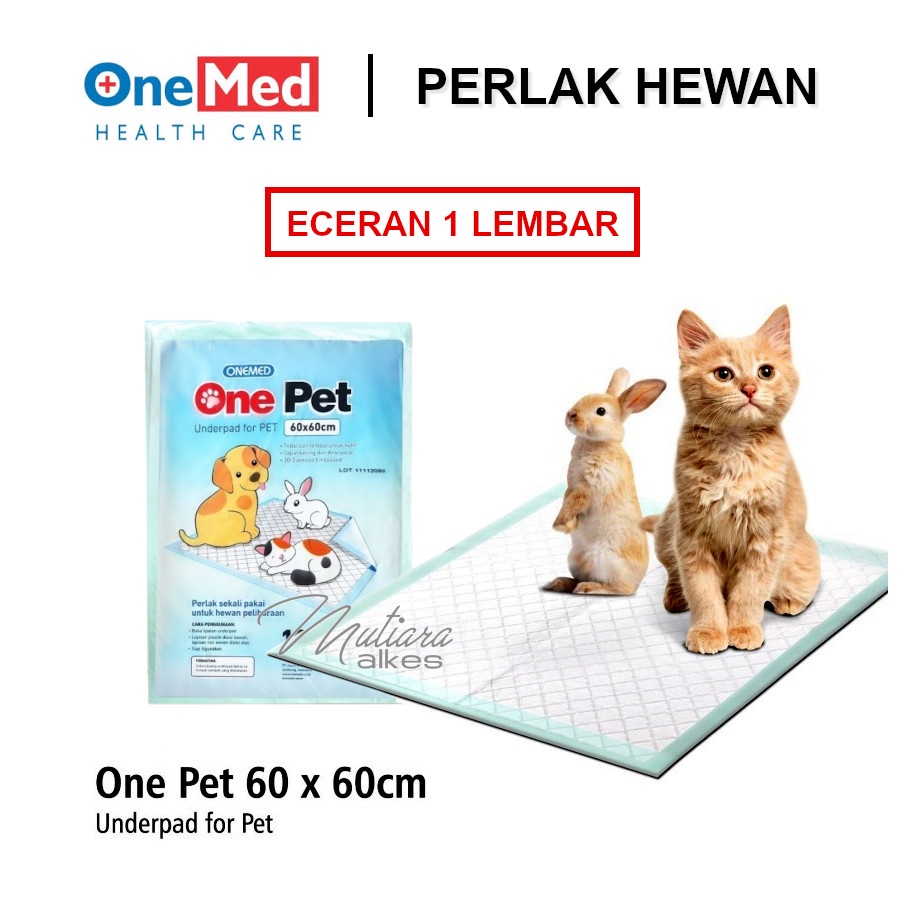 Jual (MUTIARA ALKES) ECERAN 1 Lembar - Onepet Underpad Onemed / Perlak Alas Popok Hewan 60x60 ...