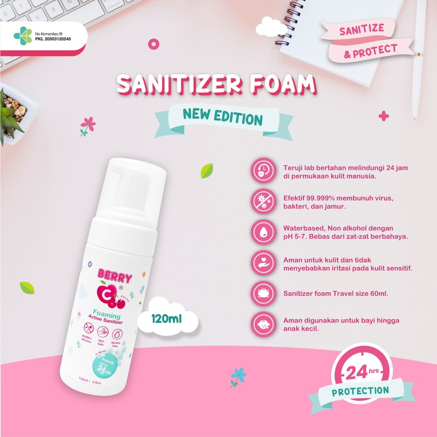 Jual BerryC Foaming Active Sanitizer 120ml | Shopee Indonesia