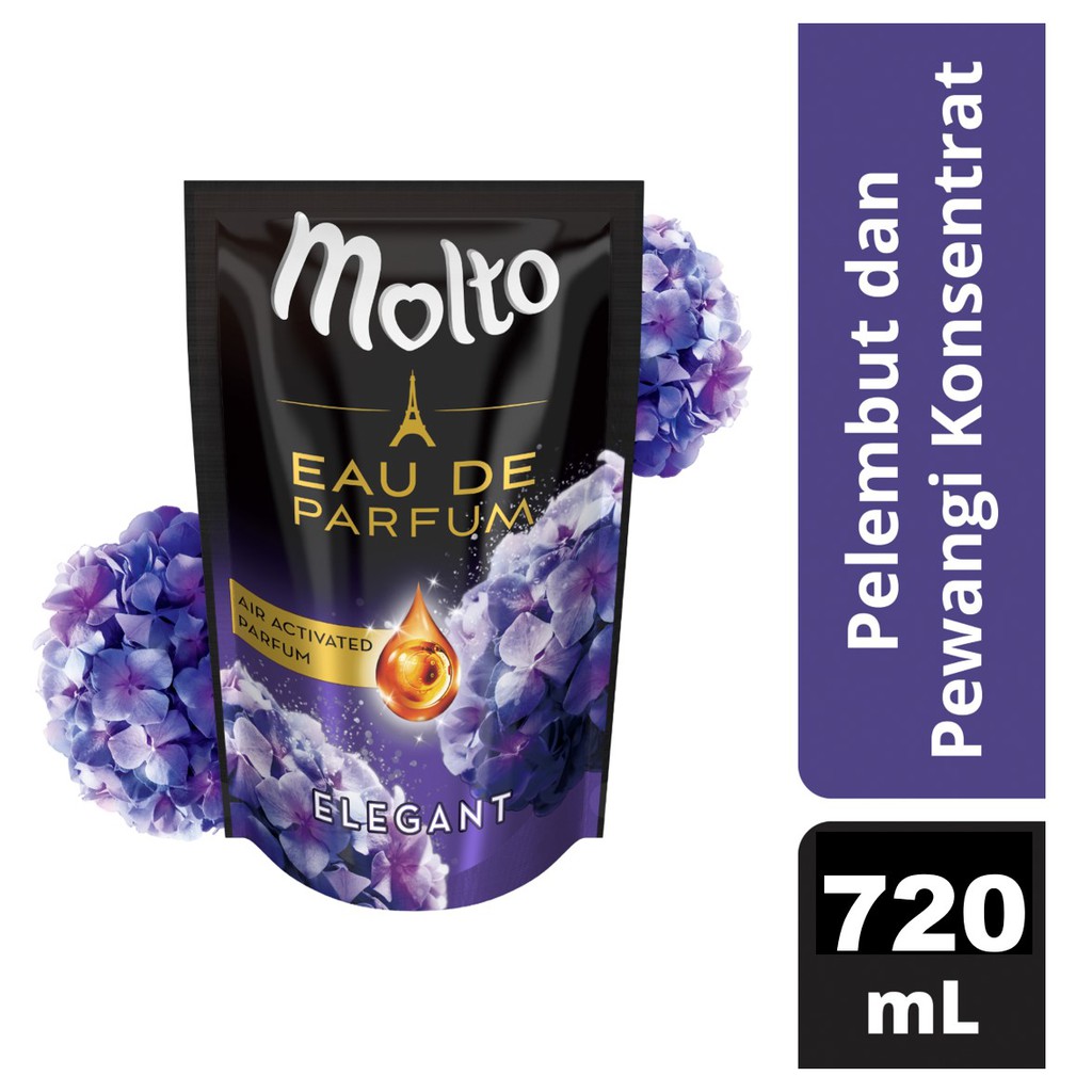 Jual Molto Pelembut Dan Pewangi Pakaian Eau De Parfum Elegant Purple 720ml | Shopee Indonesia