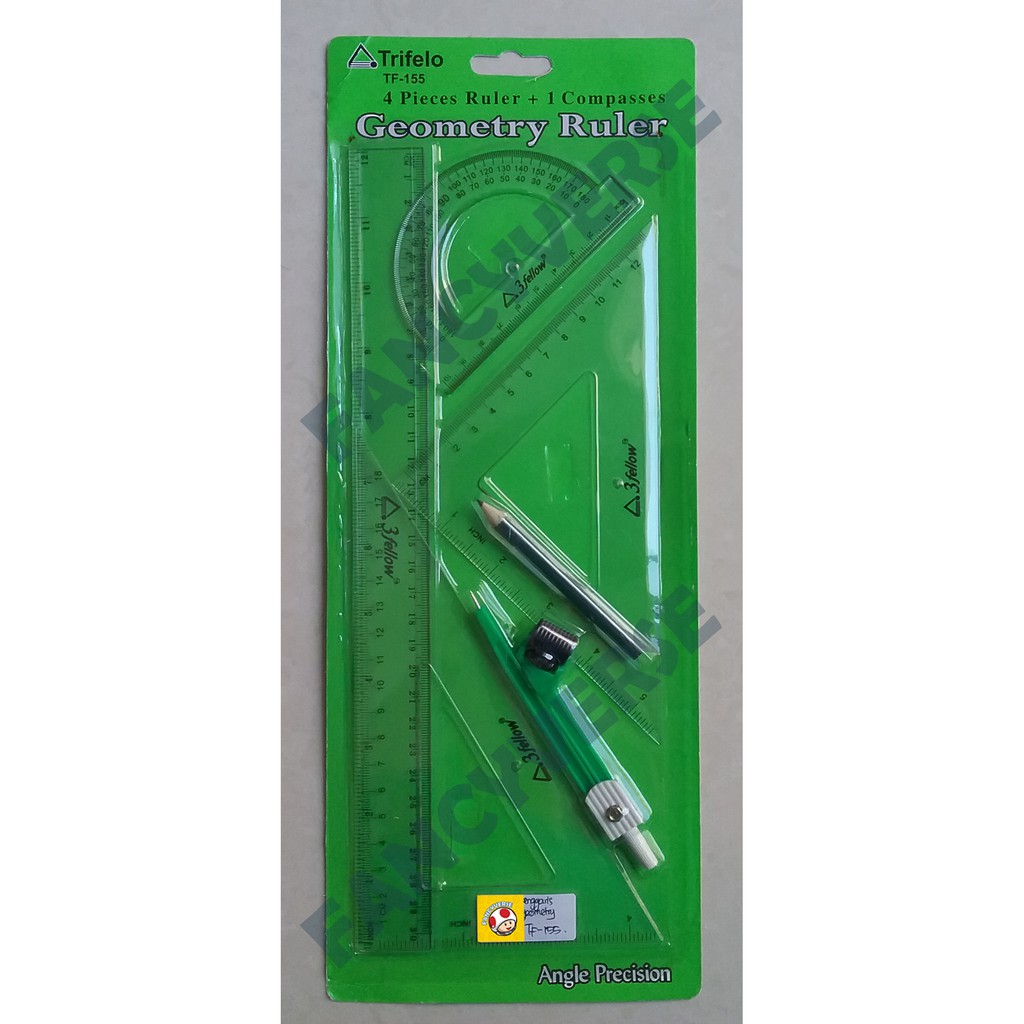 Jual Penggaris Segitiga Busur Geometri TF-155 / Geometry Ruler Set ...