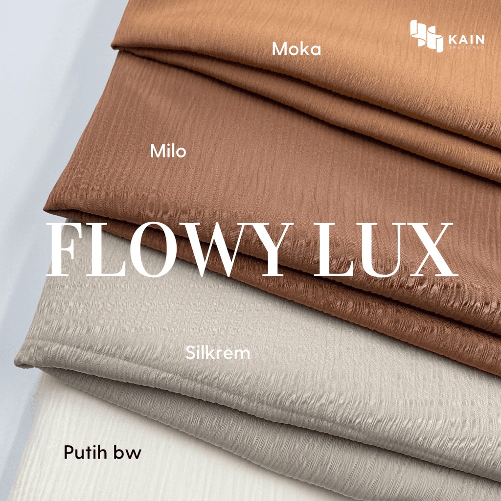 Jual 0.5 meter Bahan Kain Flowy Lux Youryu | Shopee Indonesia