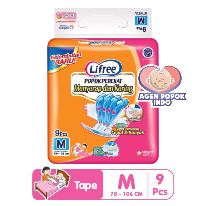 Jual LIFREE Popok Dewasa PEREKAT M 9 Adult Diapers Tape M9 | Shopee Indonesia