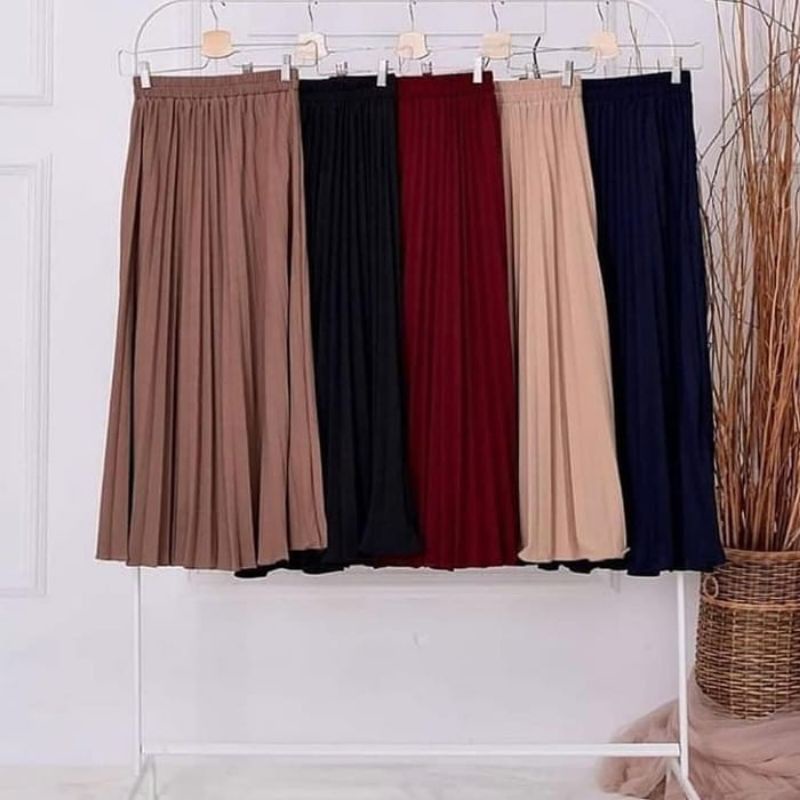 Jual ROK PLISKET KLOK PREMIUM MAYUNG HYGET Outfit ke kinian BY AURELIA | Shopee Indonesia