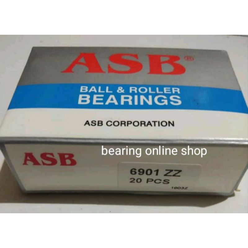 Jual Ball Bearing 6901 ZZ ASB Laher Ukuran 12x24x6mm | Shopee Indonesia