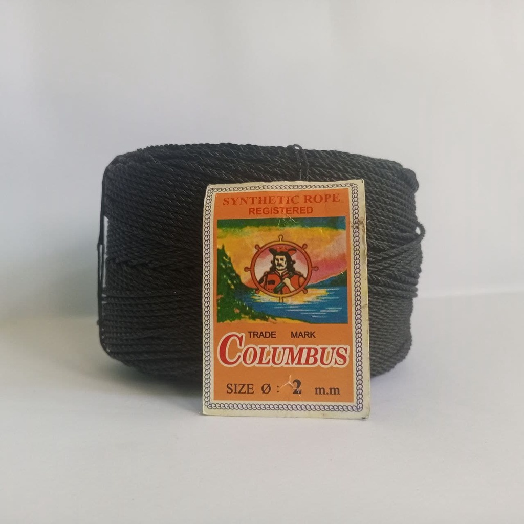Jual Tali Tambang Bendera Jemuran Kerajinan Nilon 2mm Kecil 2 mm HITAM ...